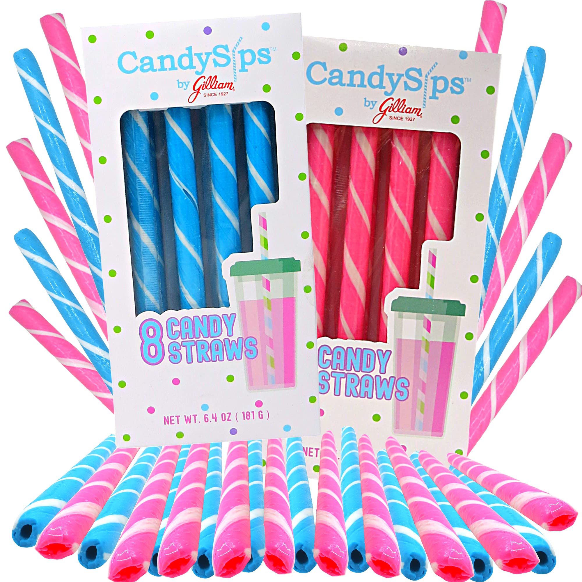 Buy Pink and Blue Hard Candy Straws Individually Wrapped, Gender Reveal ...