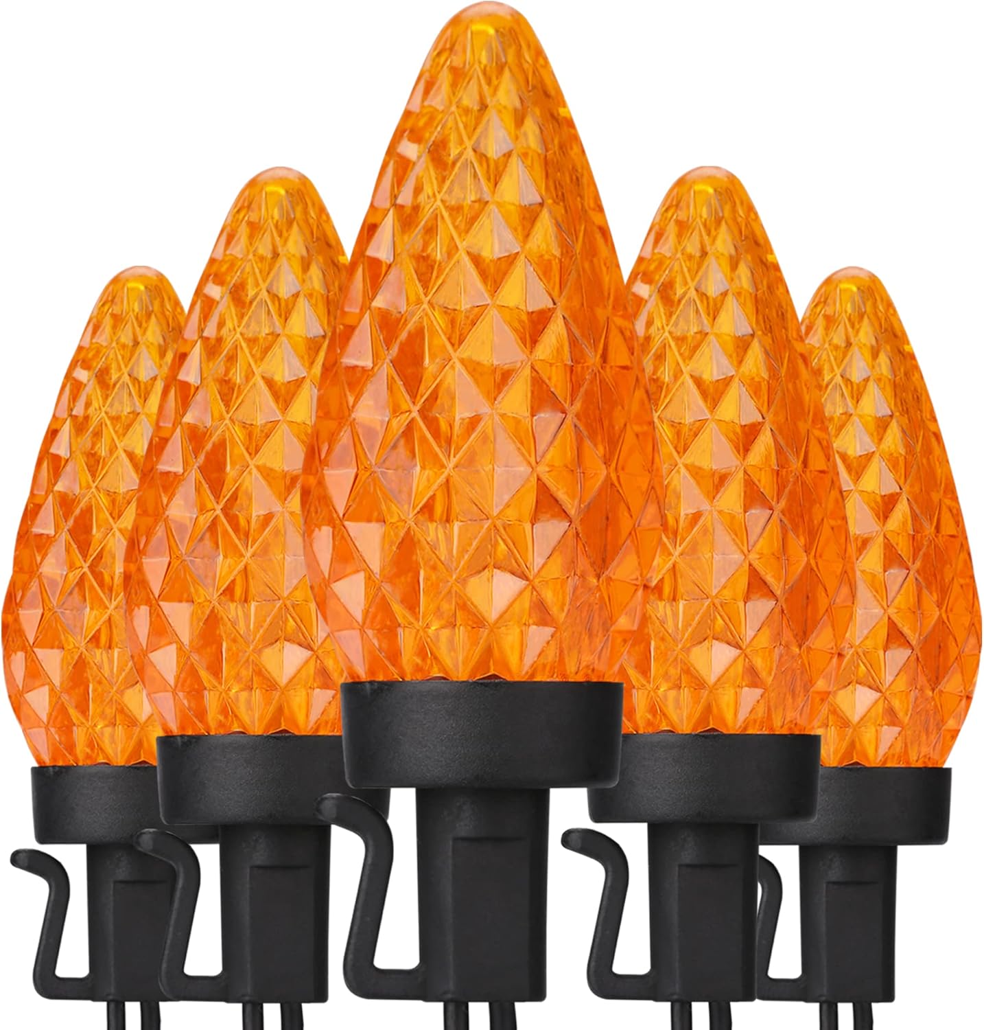 ODEETRONIC Orange Lights, 33ft 50 LED C9 Orange Christmas Lights ...