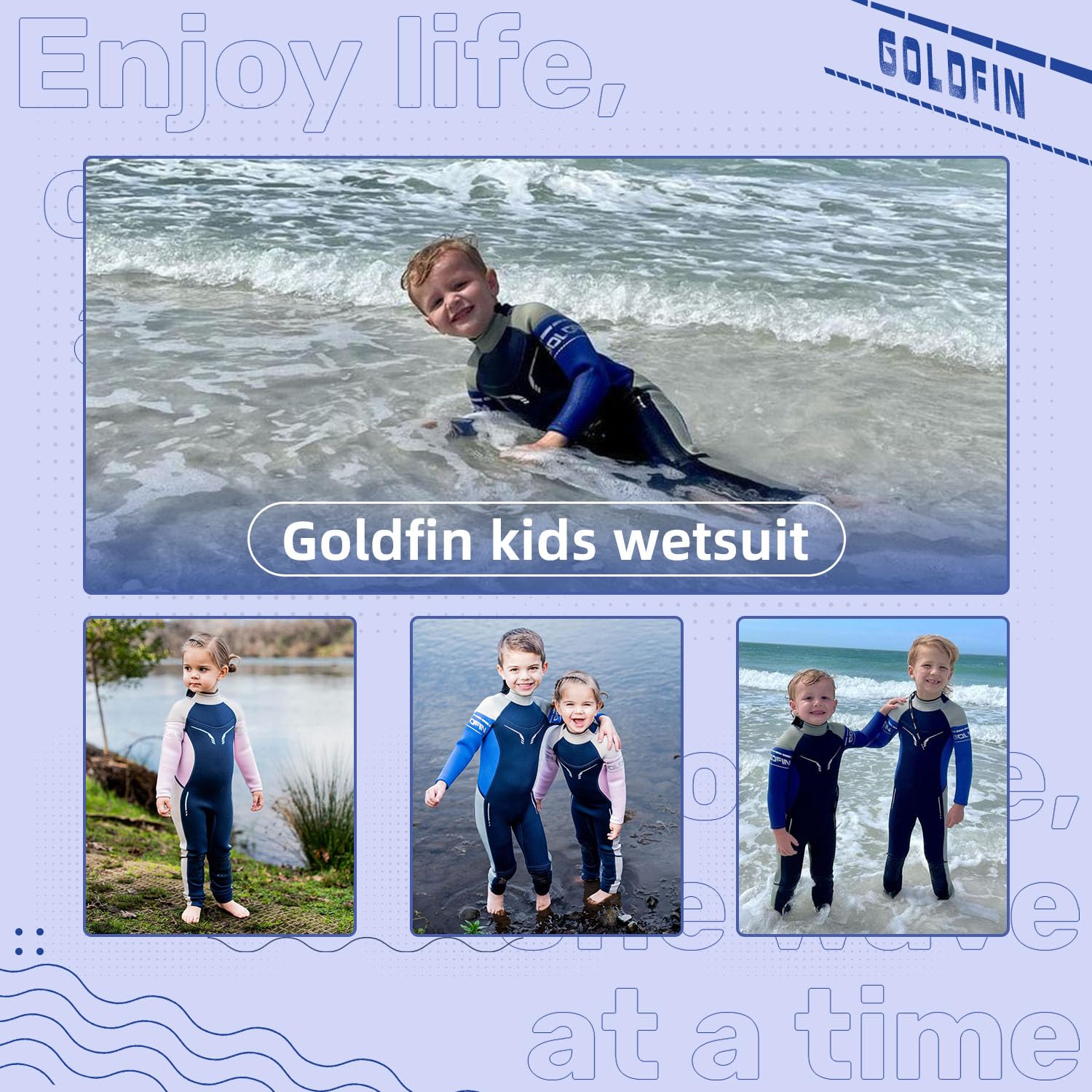 Snapklik.com : Goldfin Kids Wetsuit For Boys Girls 3mm Neoprene Fullbody Back Zip Wet Suits ...
