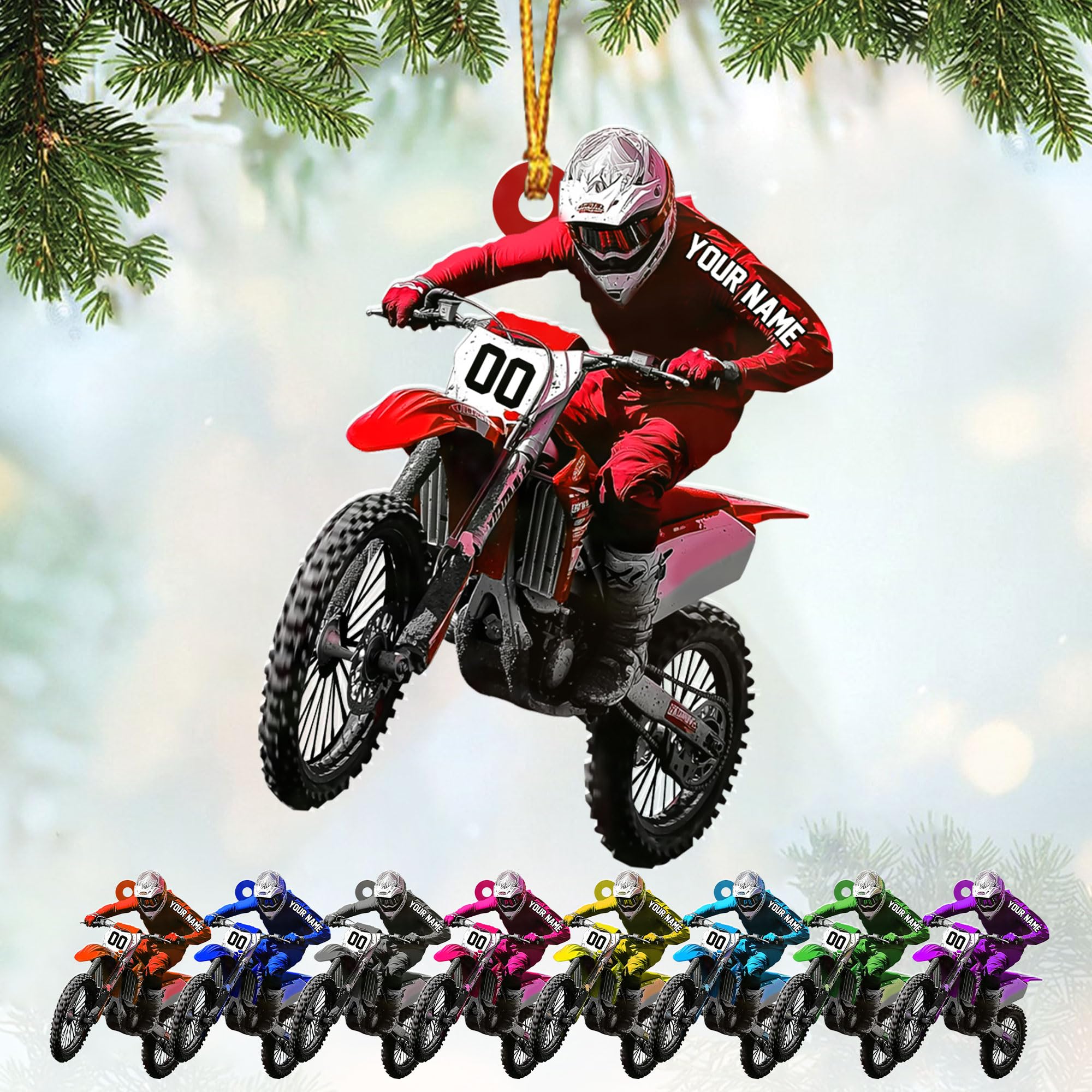 Amazon.com: Personalized Dirt Bike Christmas Ornaments 2024 Custom Motocross Ornament Dirtbike ...