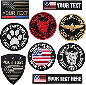 Amazon.com: Customized Tactical Name Embroidered Patch, US Flag Patch with Your Text,Military ...