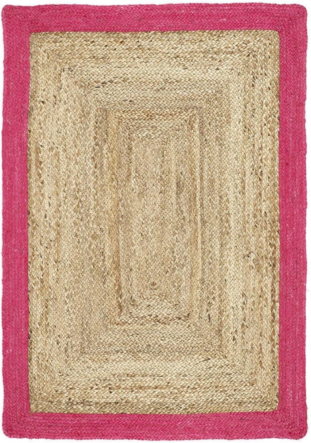 Amazon.com: Jaipur Art And Craft Pink with Beige Border Jute ...