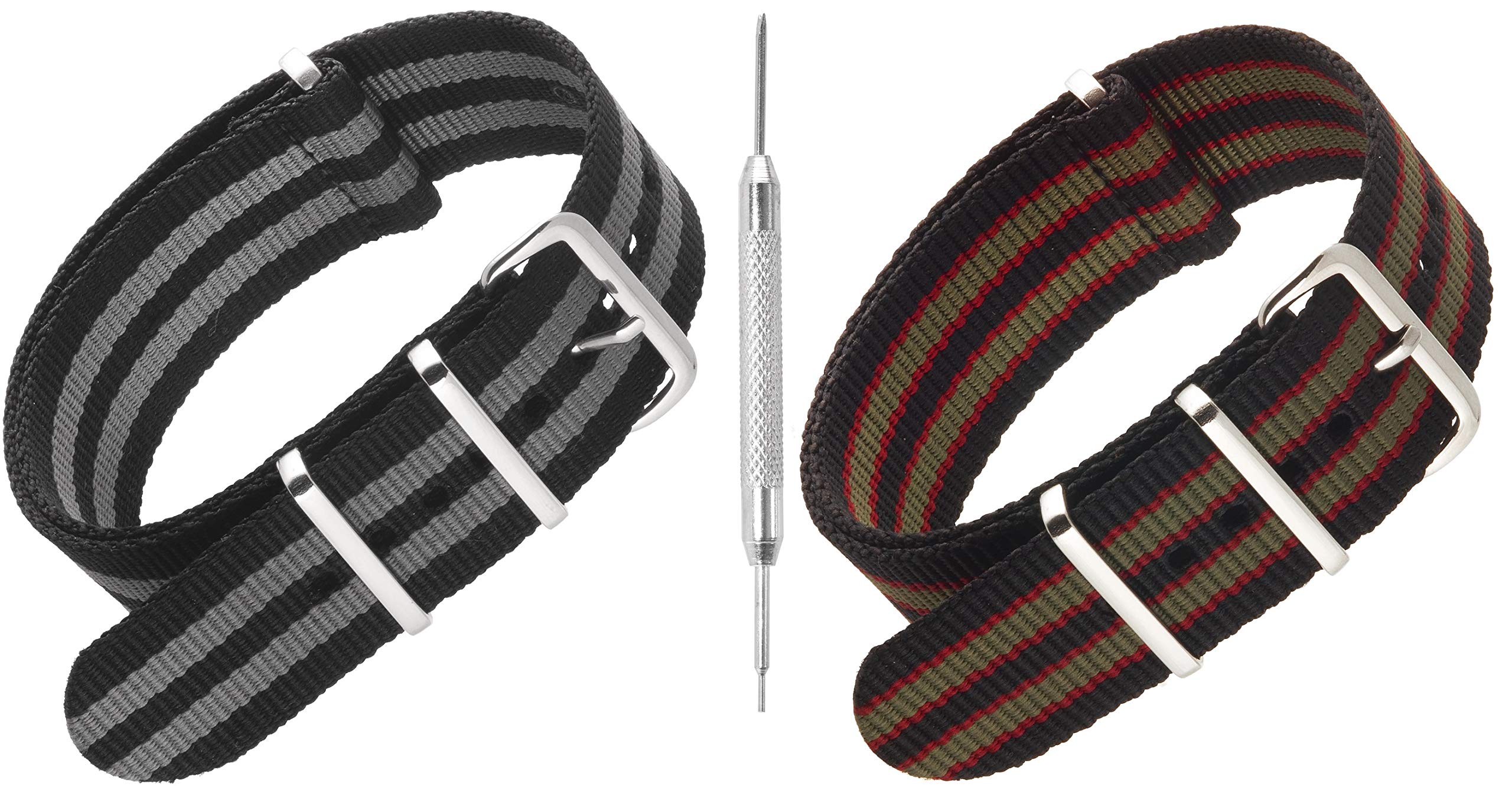 Buy Sniper Bay Twin Pack Bond Style Nato Strap Watch Strap – Nato Watch ...