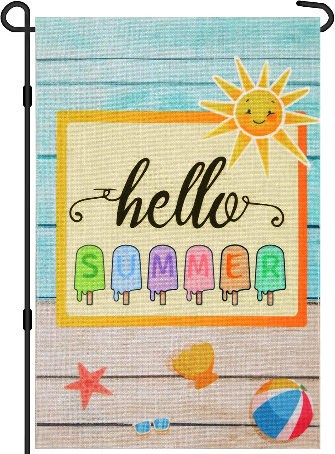 Amazon.com : QUQULE Hello Summer Garden Flag 12x18 Inch, Colorful ...