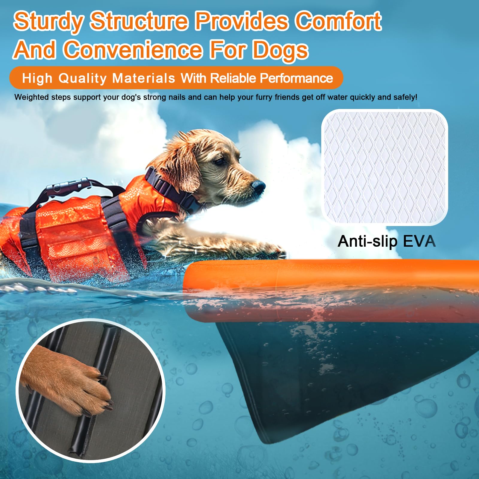 Snapklik.com : VOFiTNY Inflatable Pup Plank Dog Floating Dock Water ...