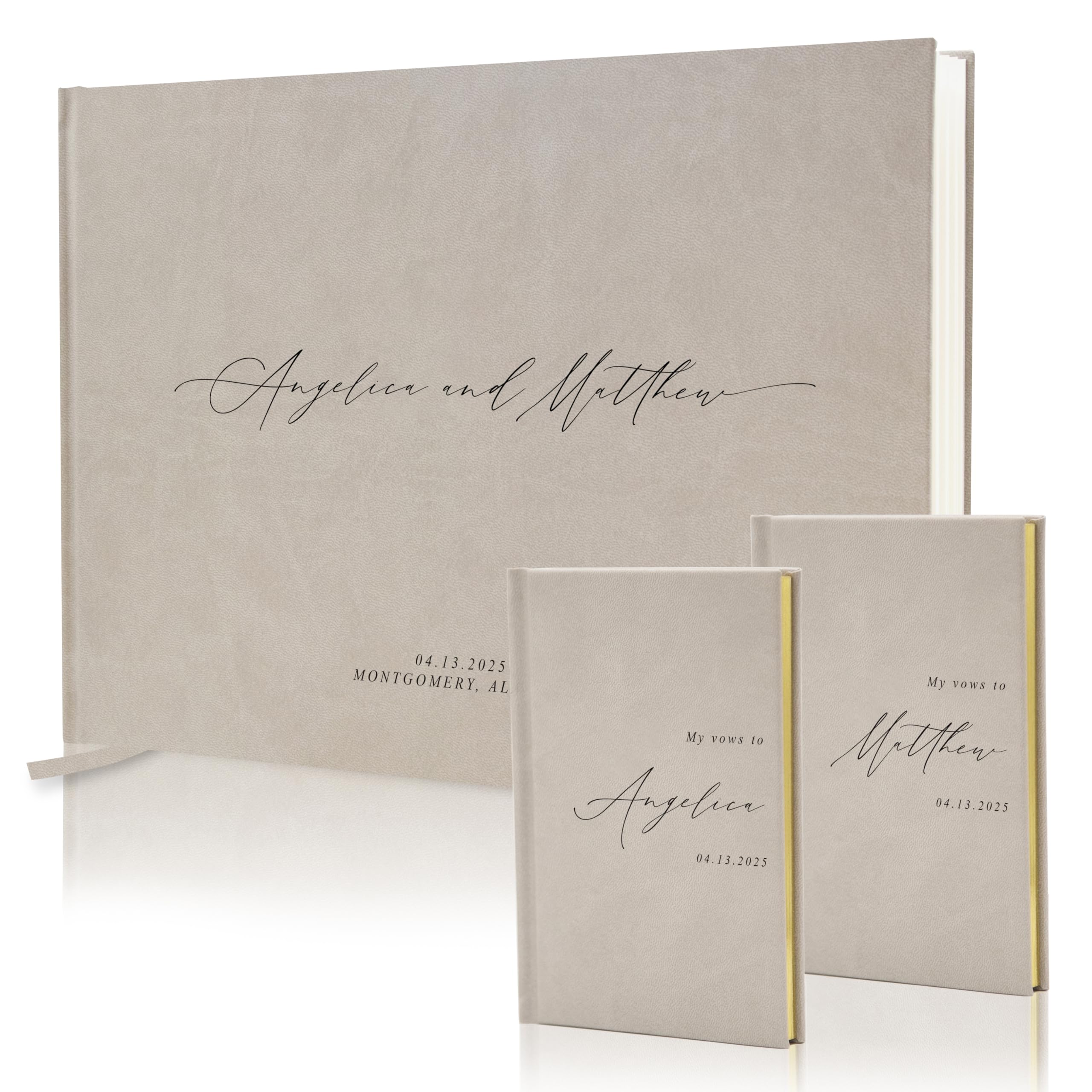 Amazon.com: Personalized Wedding Book Set with Guestbook Vow Books ...