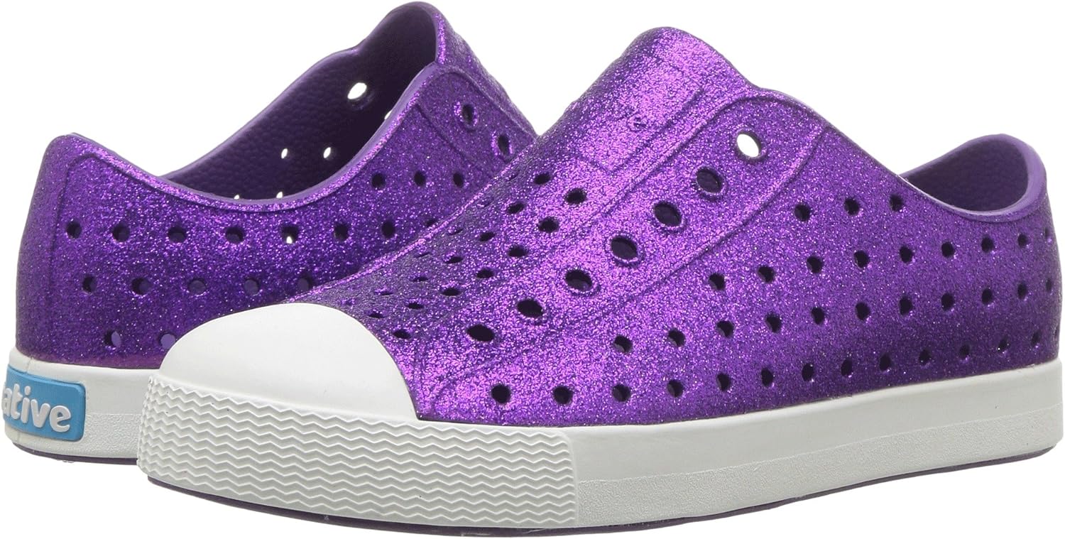 Amazon.com | Native Shoes Girl's Jefferson Bling Glitter (Little Kid) Starfish Bling/Shell White ...