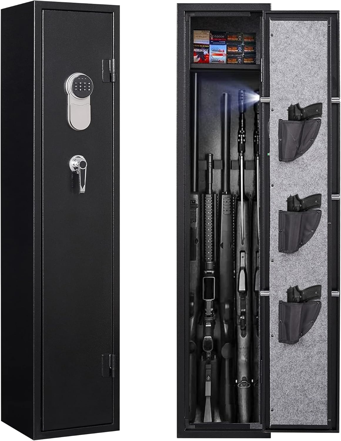 Amazon.com: TOPKEY 5 Rifle Gun Safe Large Long Gun Safe for Home Rifle ...