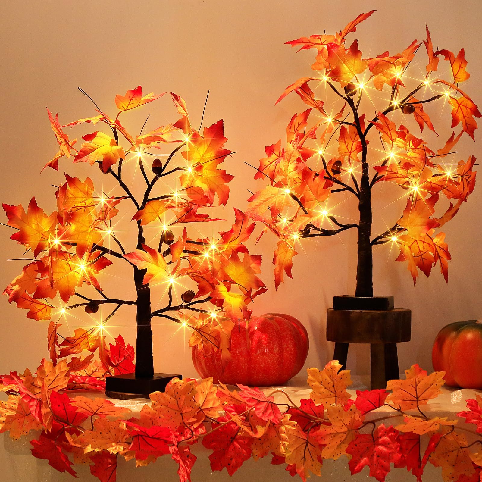 Amazon.com: Fall Lighted Maple Tree - 24 LED Fall Decorations for Home ...