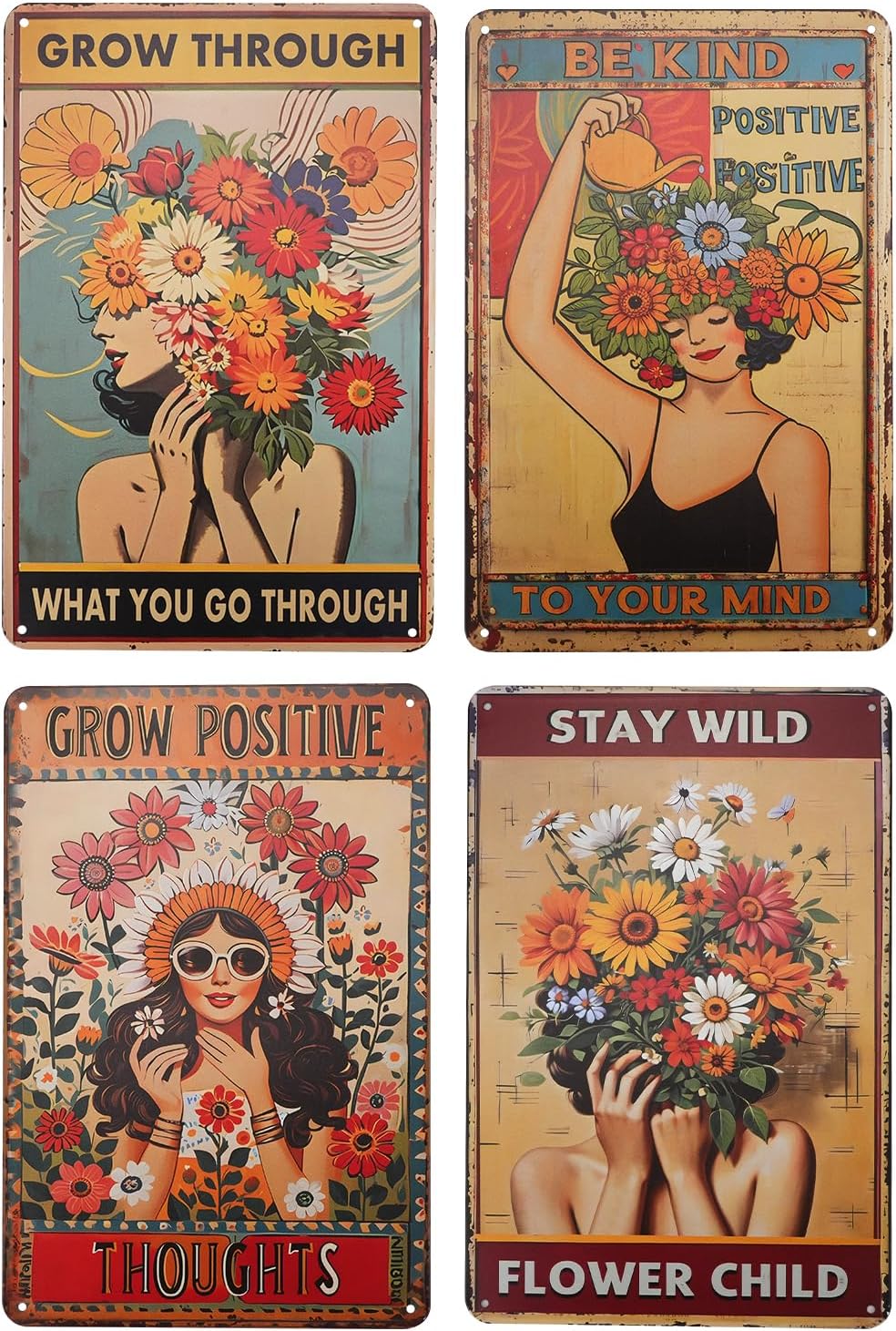 Amazon.com: What A Wonderful World Tin Signs Vintage Garden Signs peace ...