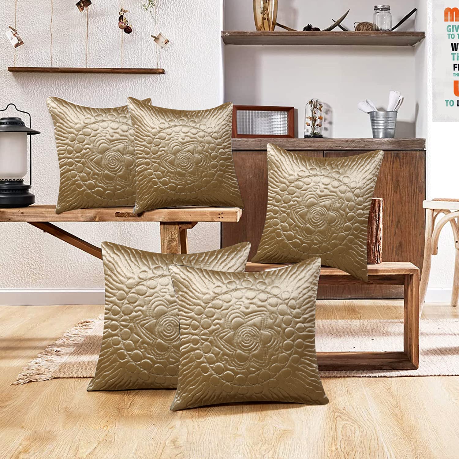 Urbane Home Embossed Flower Cushion Cover|Ractangle Cushion Covers|Sofa ...
