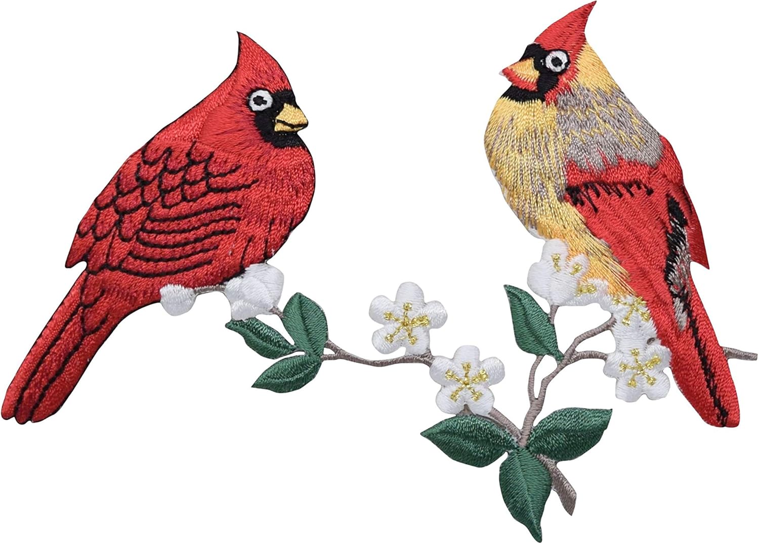 Amazon.com: Cardinal Couple on Branch - Birds - Iron on Applique ...