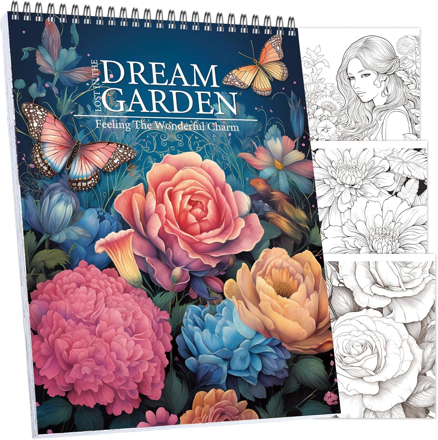 Amazon.com: Adult Coloring Book for Women Spiral Bound Thick Paper, Ink ...
