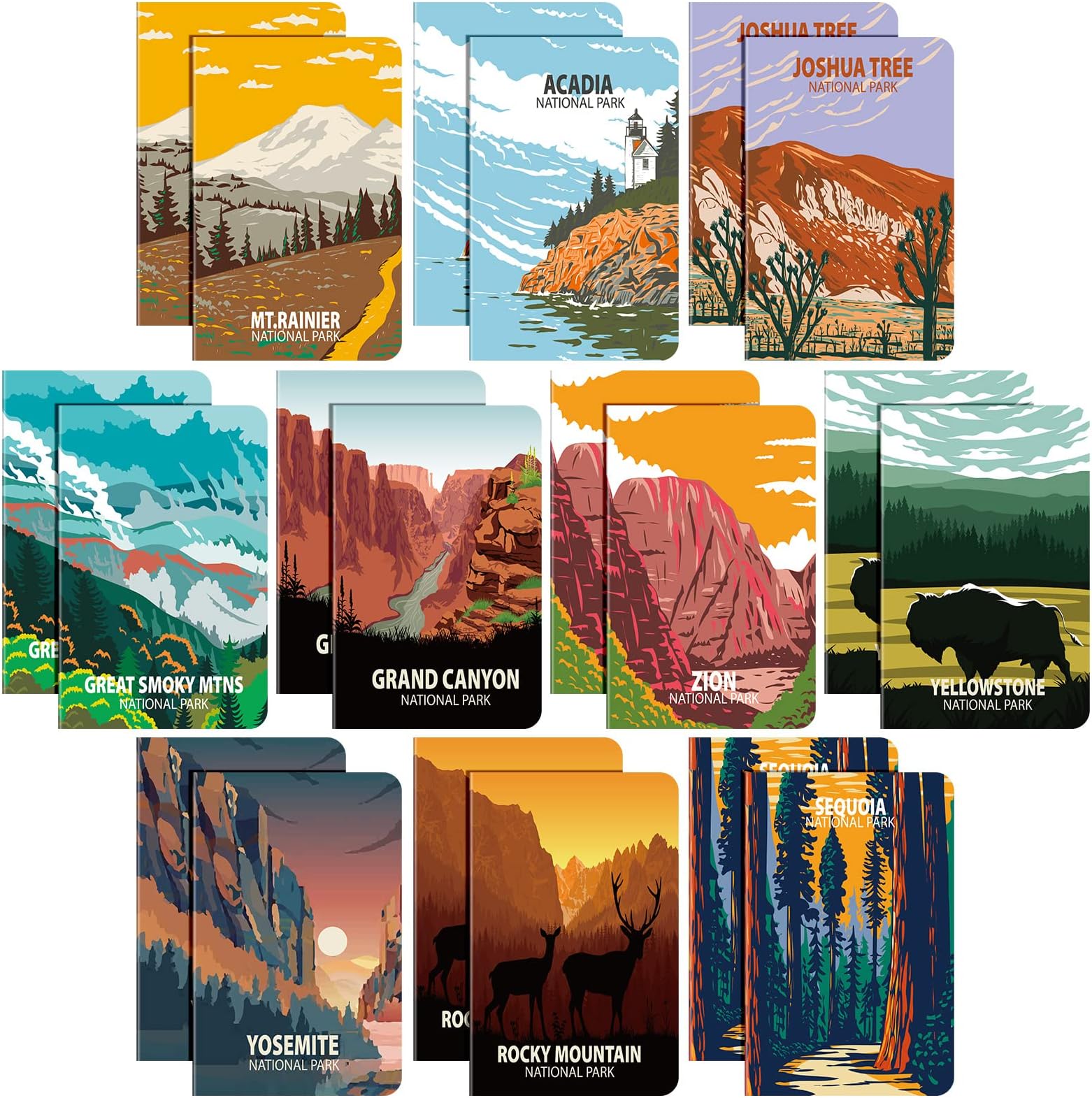 Amazon.com: Cavallini & Co. National Parks Mini Notebooks : Toys & Games