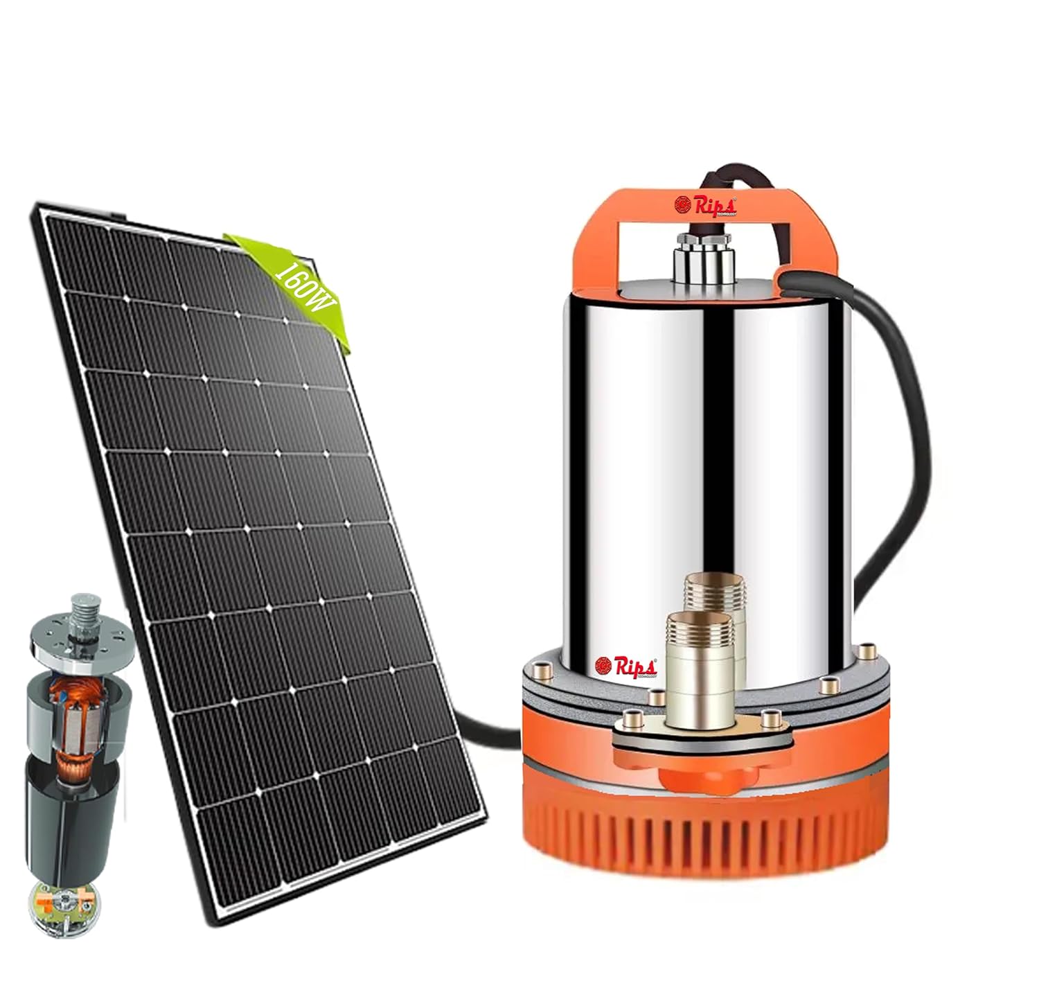 Rips Technology ™ [RIPS RIYA] Solar DC 12V /200W Brush type Submersible ...