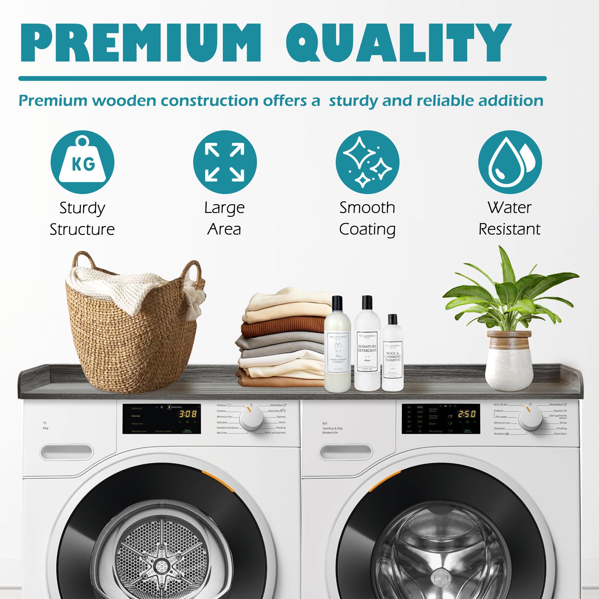 Snapklik.com : Royxen Laundry Countertop Solid Wood, Countertop For All ...