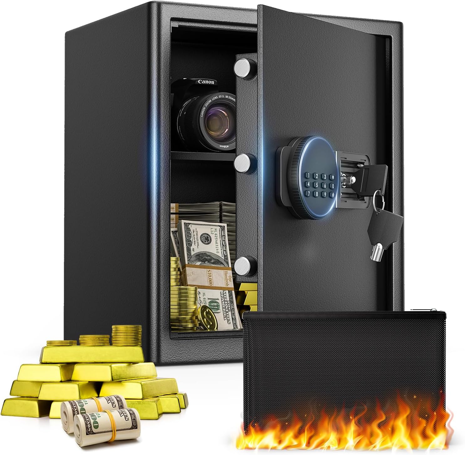 Diosmio Safe Box 2.0 Cub Safe Box Fireproof Waterproof with Fireproof ...