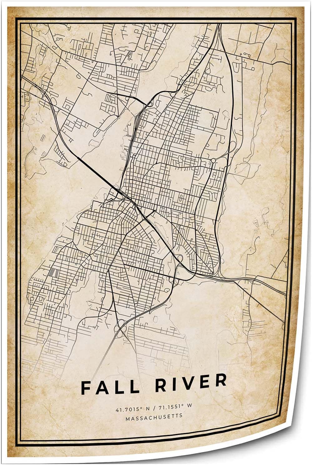 Street Map Of Fall River Mass Fall River City Plate 4, Massachusetts
