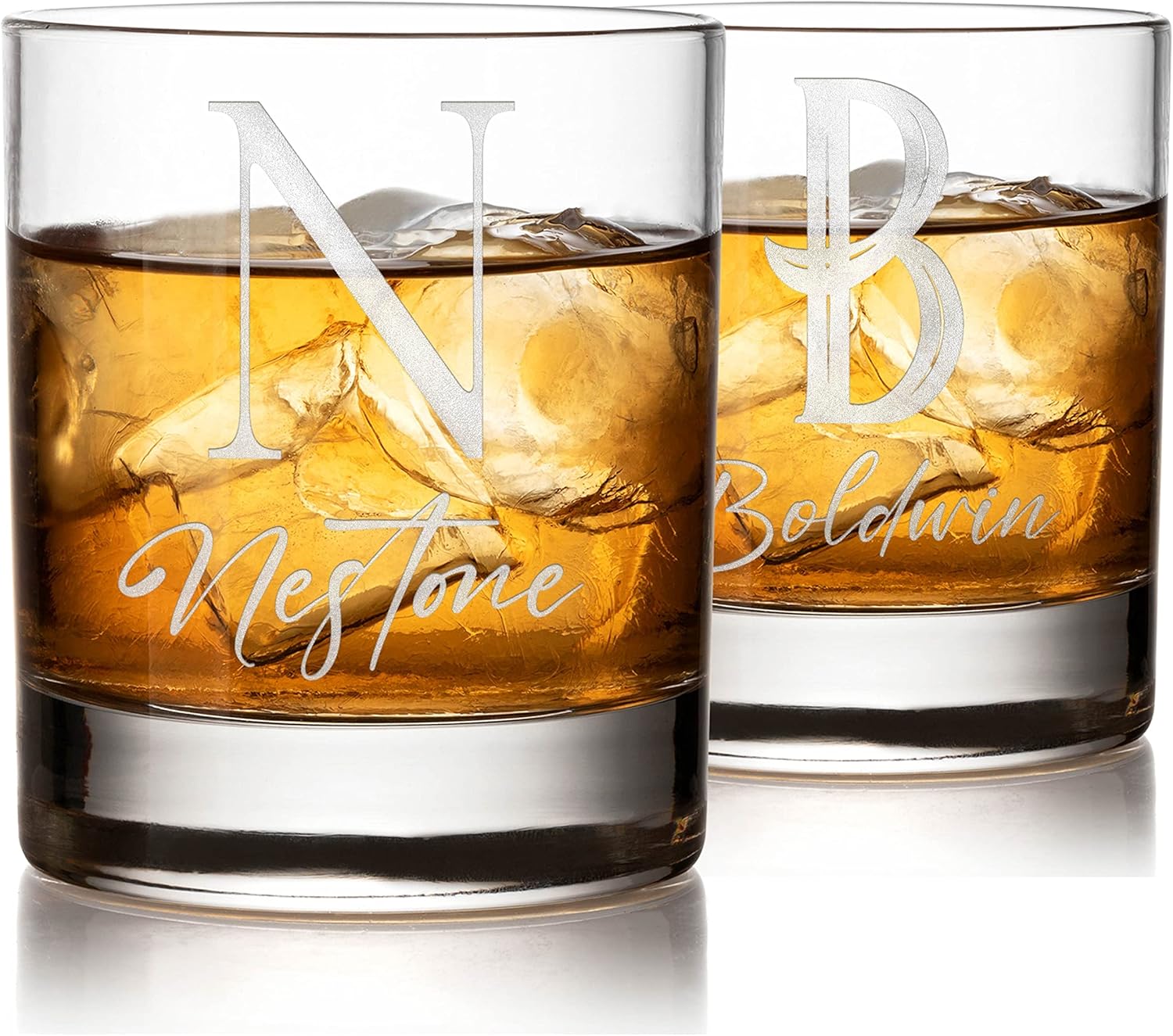 Amazon.com | Personalized Whiskey Glass Set of 2 - Custom Rocks Glasses ...