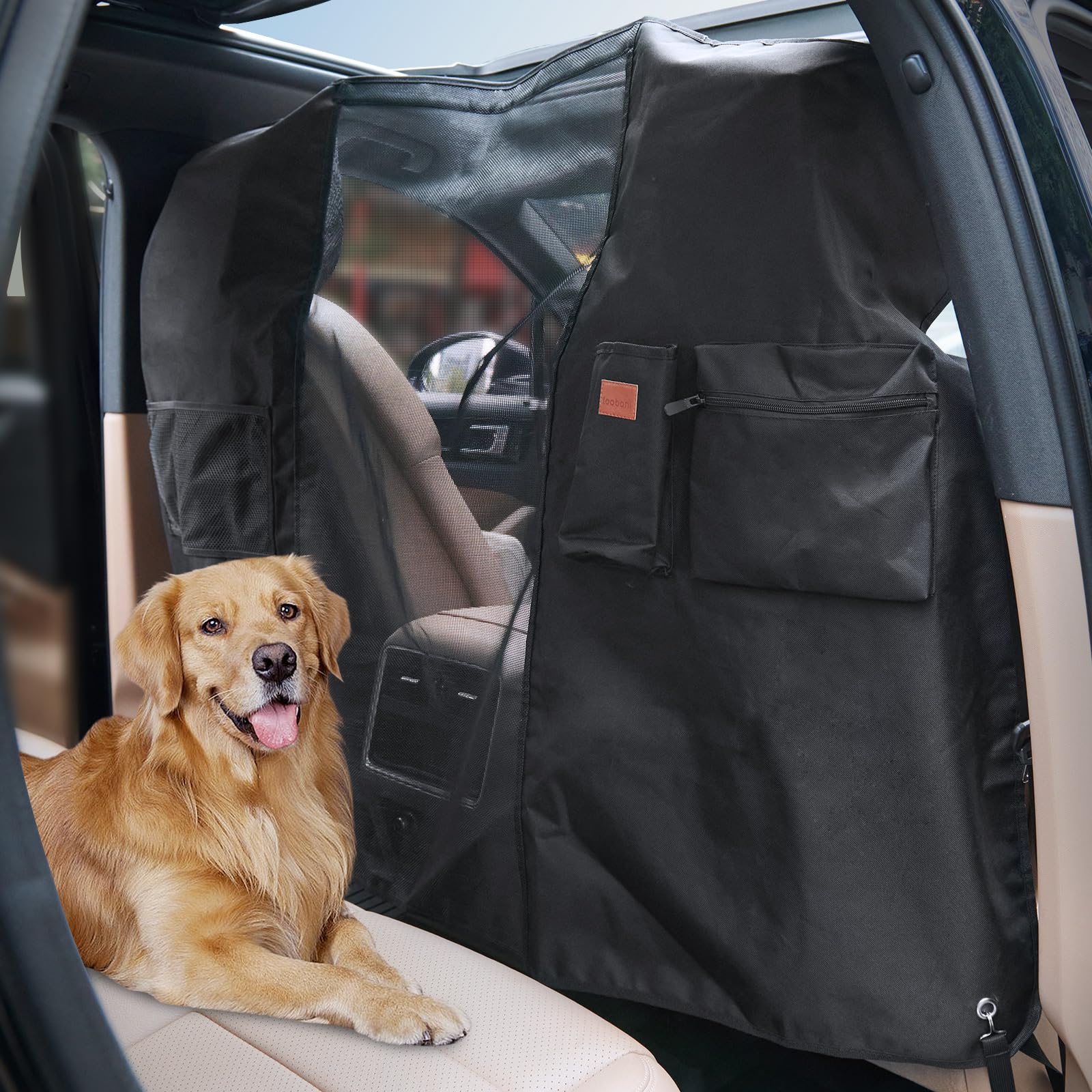 LOOBANI Upgraded Dog Car Net Barrier 46''Wide Universal for SUVs, Cars ...