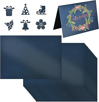 Amazon.com : BEISHIDA 50 Sheets Navy Blue Cardstock Paper, 5x7inch ...