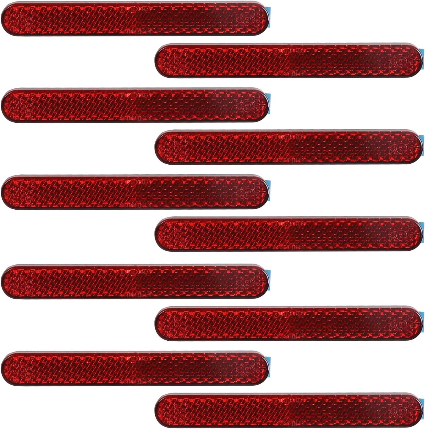 Amazon.com: Yinaolan 10 Pack Red Self Adhesive Reflectors, E11 Approval ...