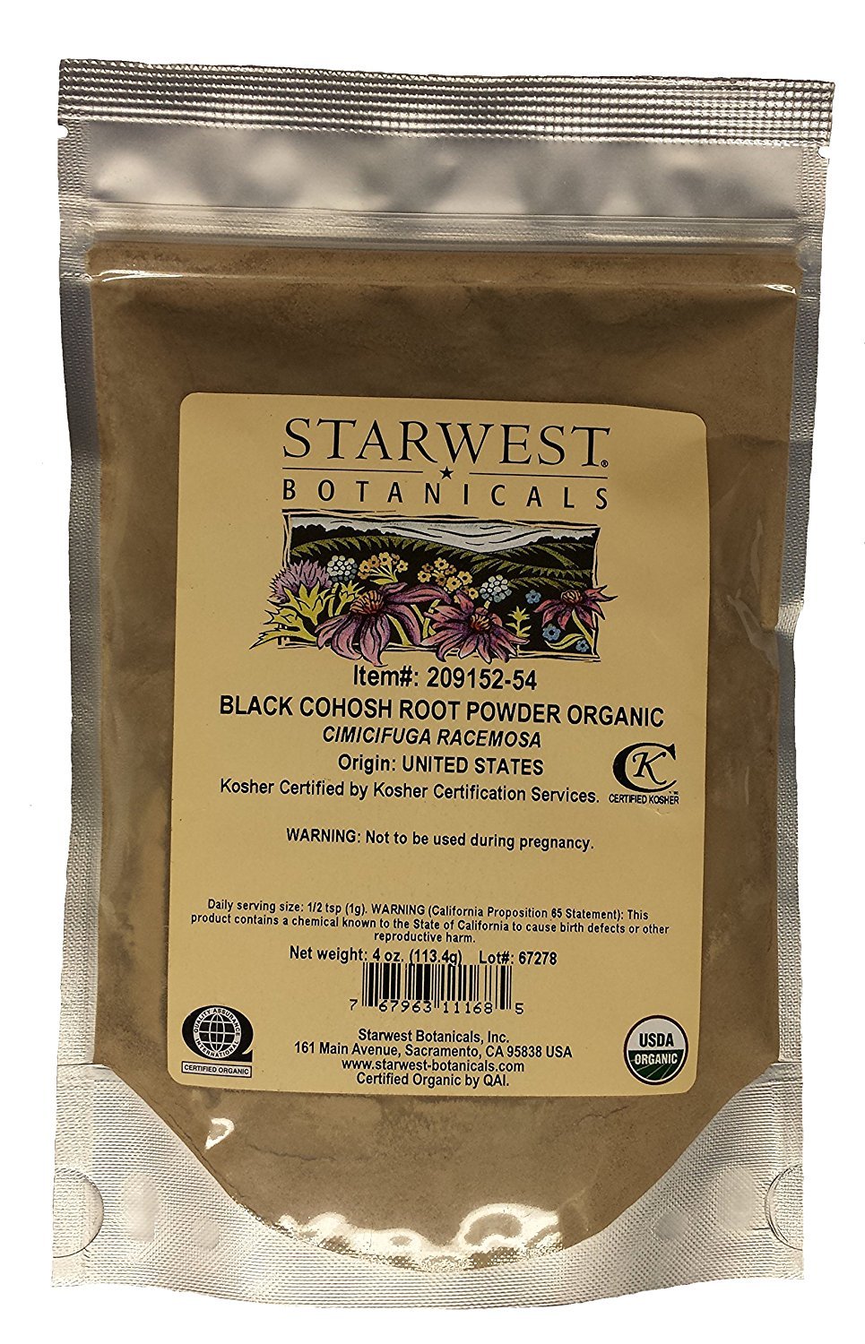Amazon.com: Starwest Botanicals Organic Black Cohosh Root Powder (4 ...