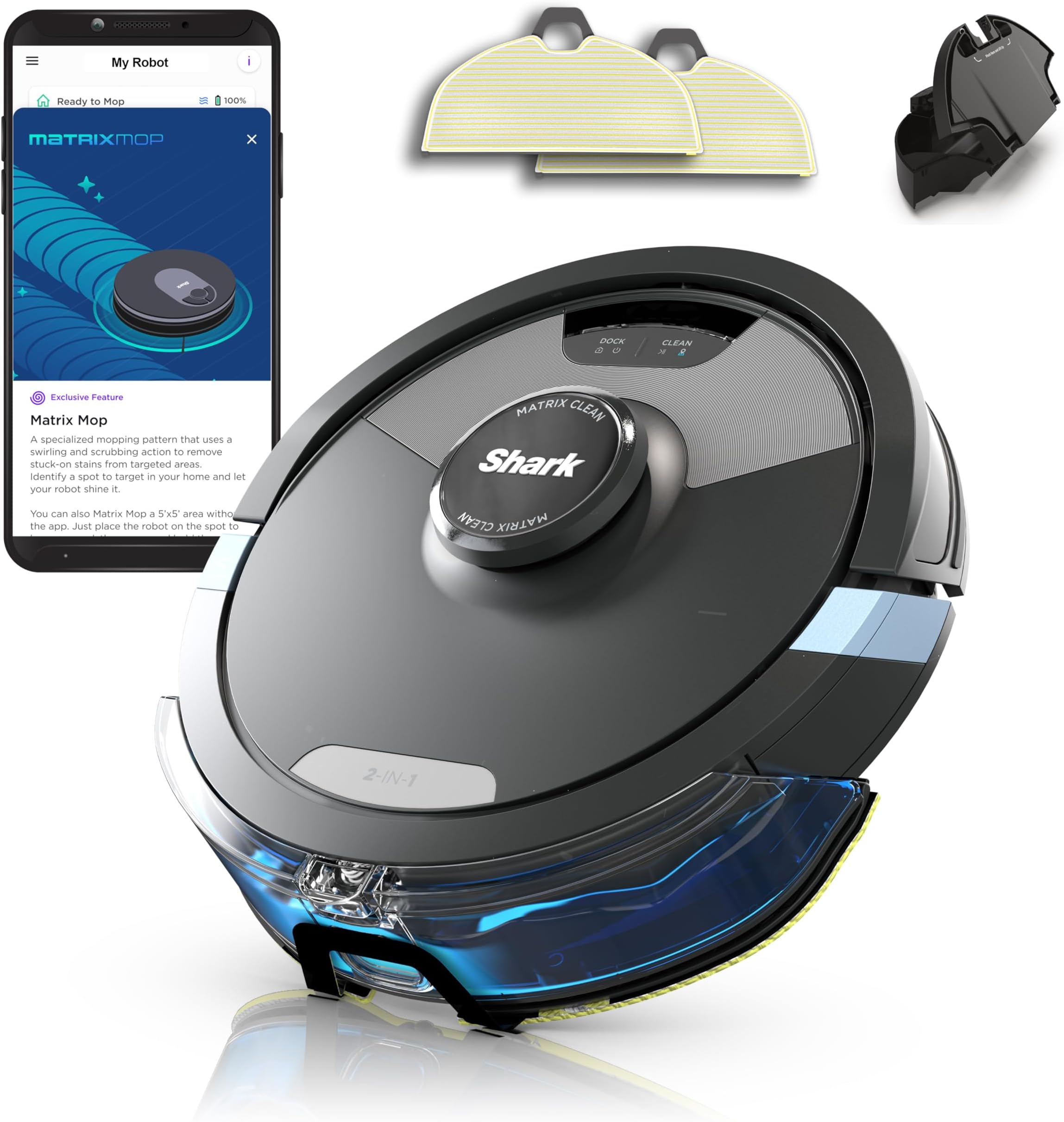 Shark Matrix Plus 2-in-1 Robot Vacuum Cleaner & Mop with LiDAR Home ...