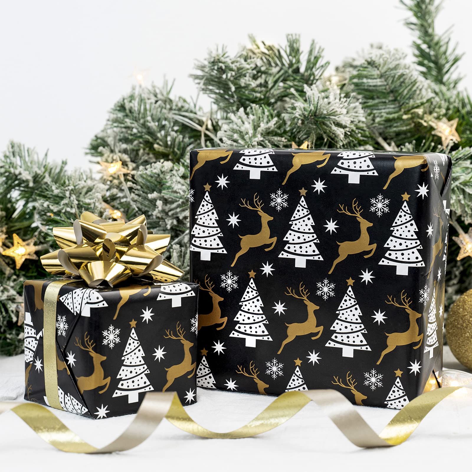 Snapklik.com : MAYPLUSS Christmas Reversible Wrapping Paper Jumbo Roll