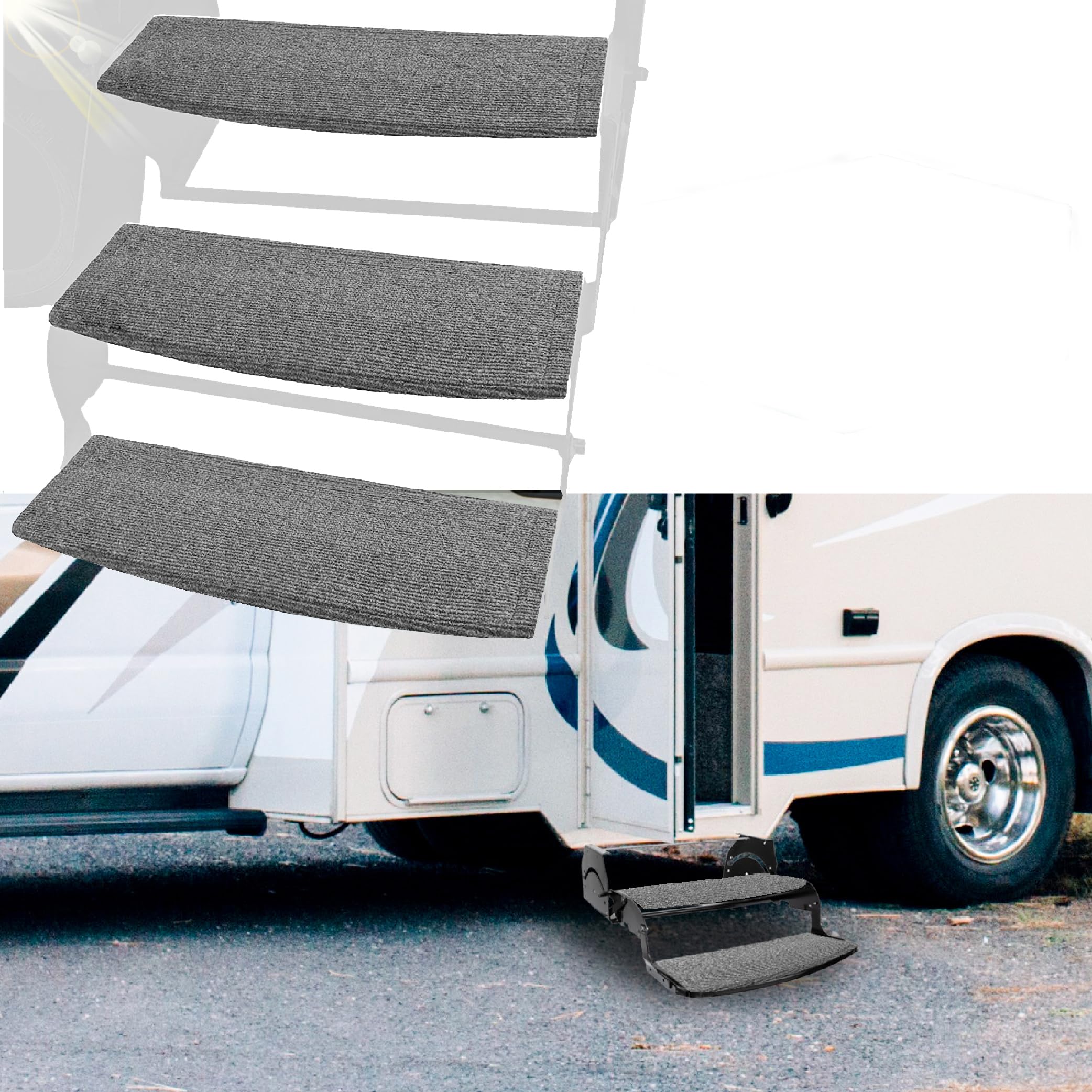 Snapklik.com : LATCHIT RV Step Covers 3 Pack 22" Wide Camper Step ...