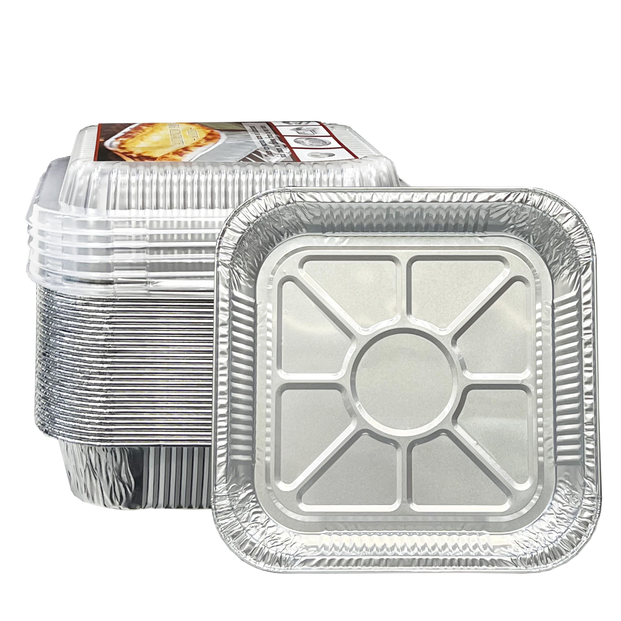 Snapklik.com : AIDUZETY Aluminum Pans 8x8 Disposable Foil Pans