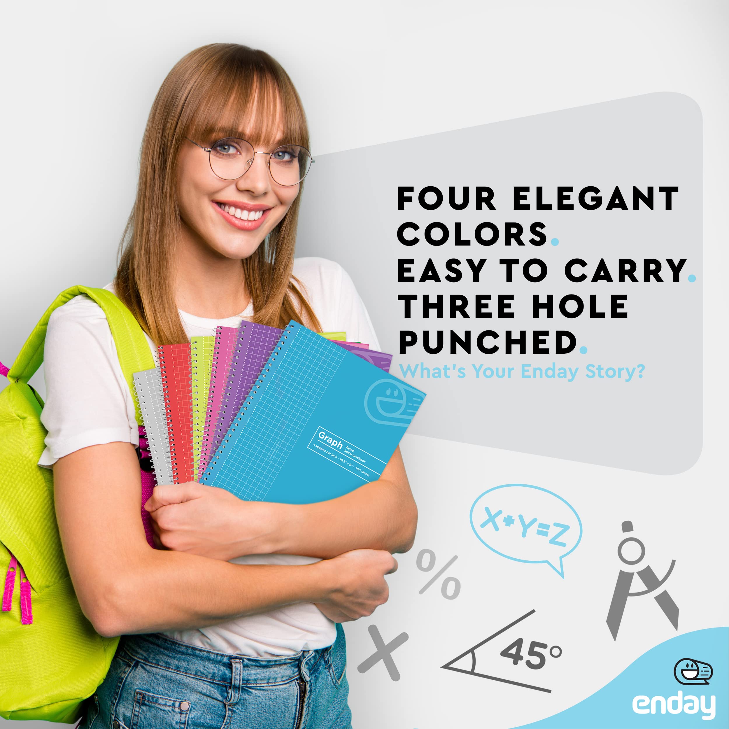 Snapklik.com : Emraw Quad Ruled Notebook Spiral