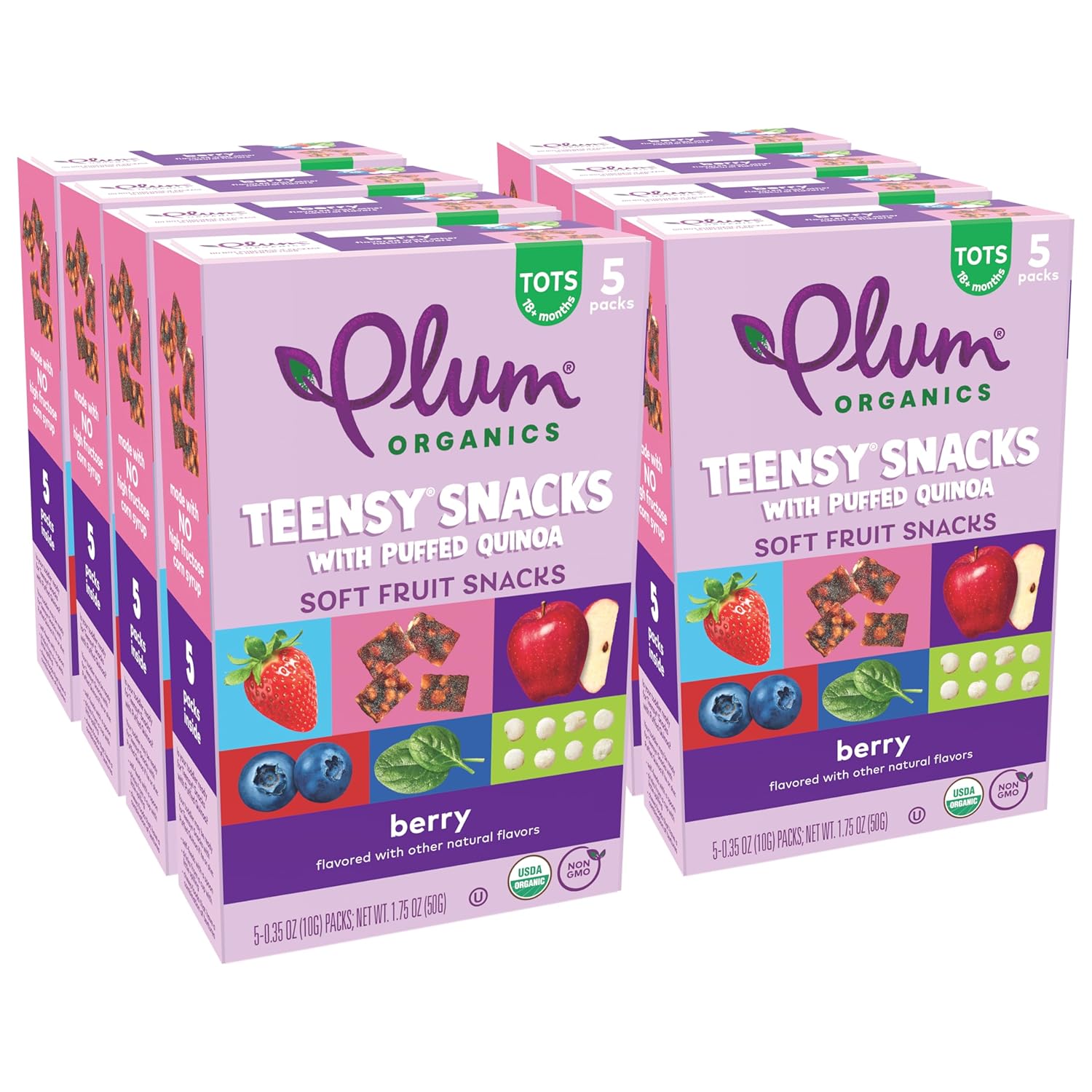 Amazon.com: Plum Organics Teensy Snacks Soft Fruit Snacks - Berry with ...
