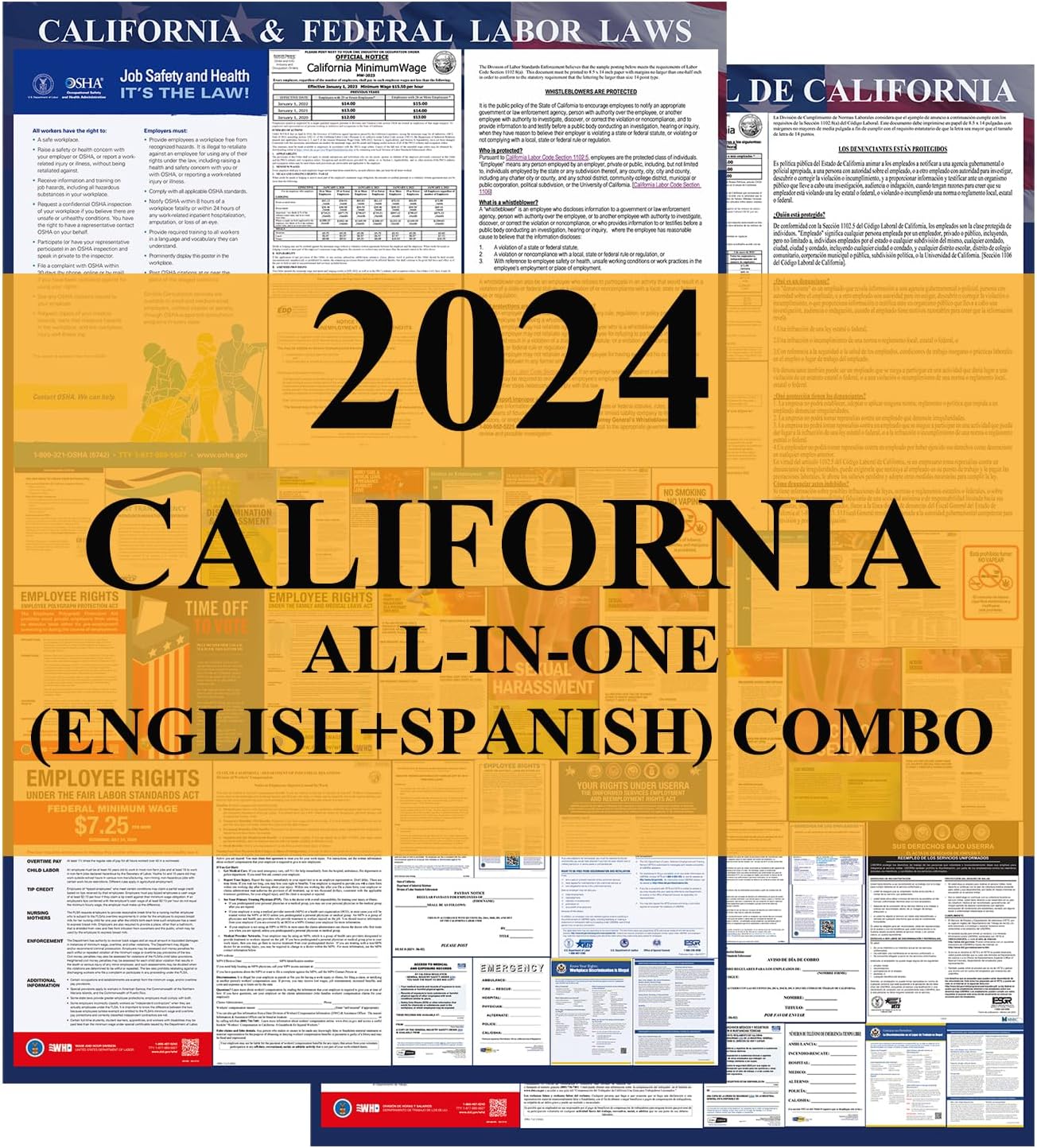 Amazon.com: 2024 California State and Federal Labor Laws Poster ...