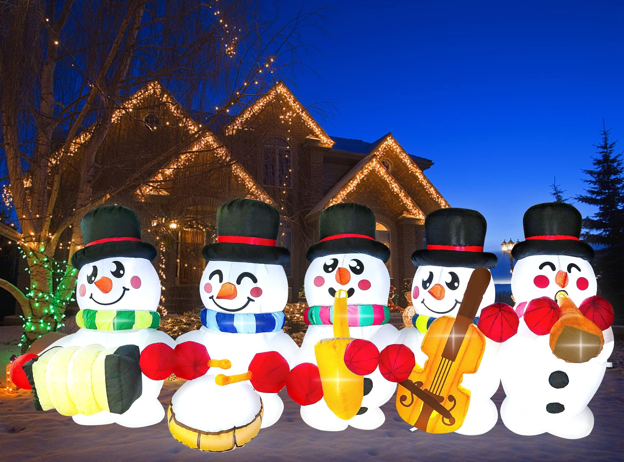 Amazon.com: Gemmy 13544 Animated Airblown-Shivering Snowman-OPP Outdoor ...