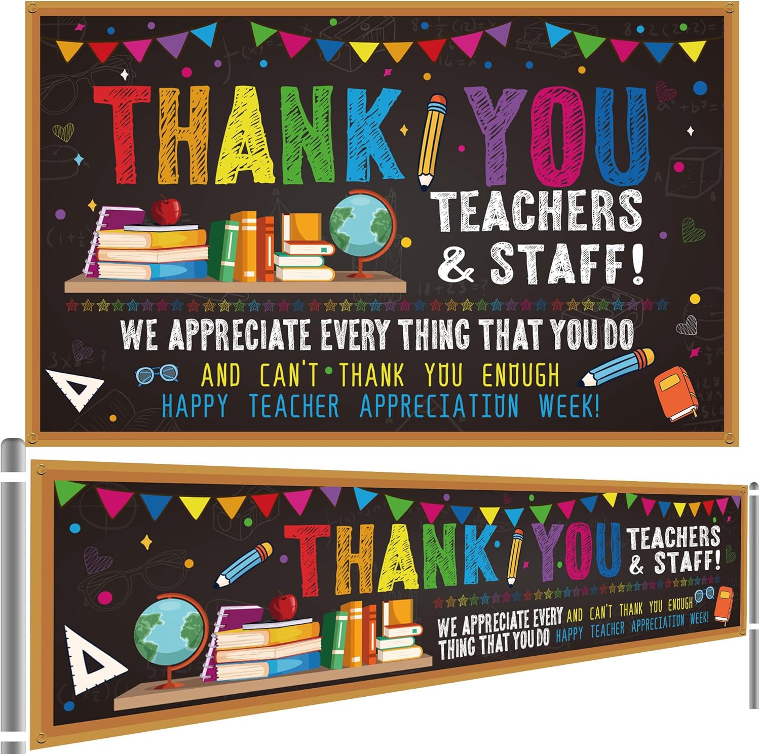 Amazon.com: Dreasmt Teacher Appreciation Week Banner, 63" x 39.3 ...
