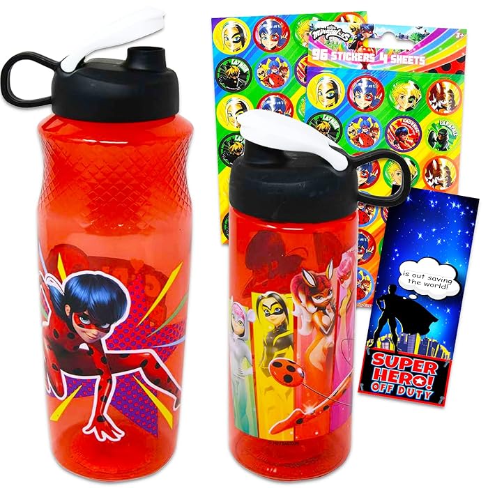 Buy Miraculous Ladybug Water Bottle Set for Girls Kids - Miraculous ...