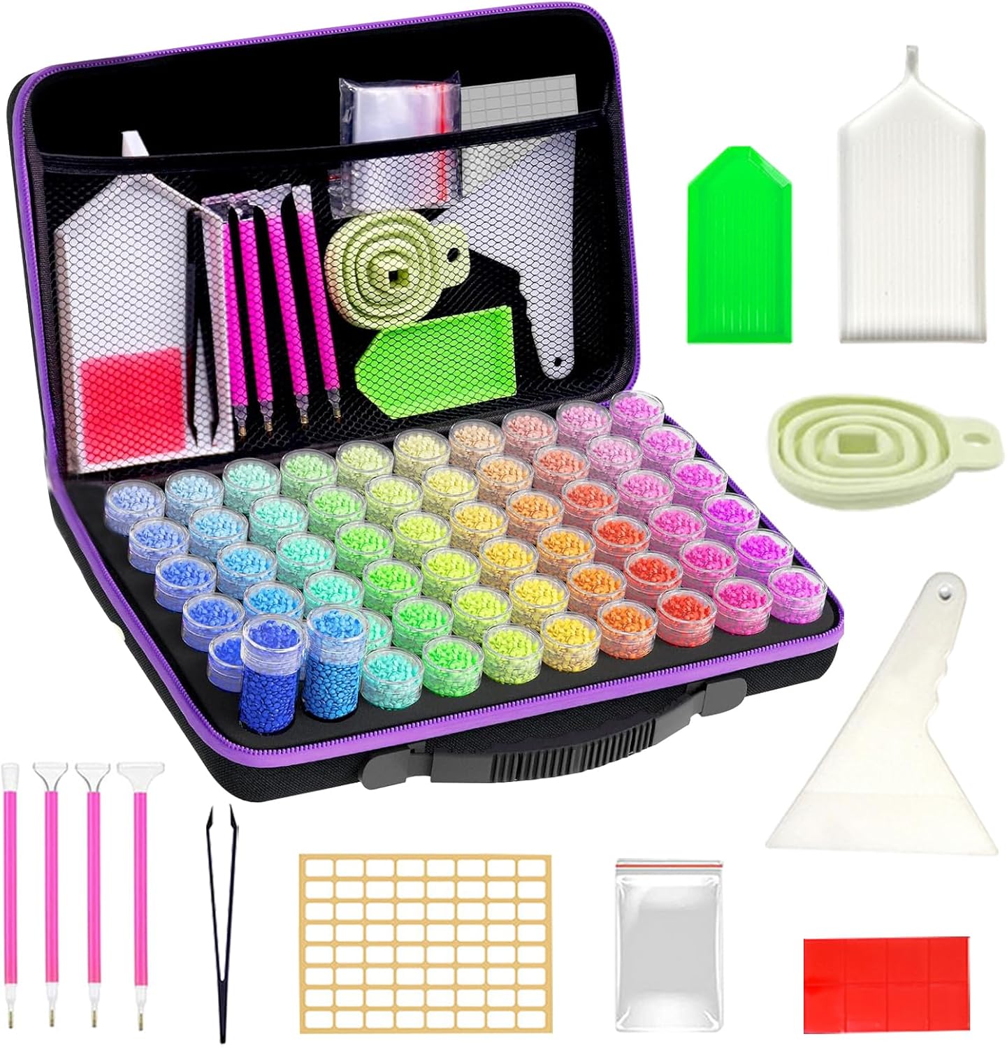 Amazon.com: EGUARTE 60 Slots Diamond Art Storage Case,Diamond Art Kits ...