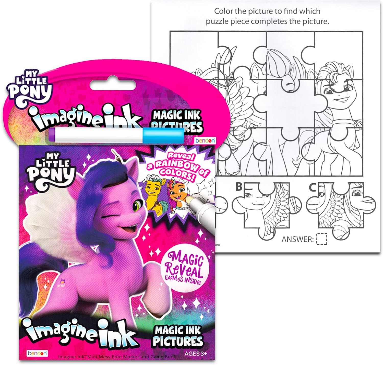 My Little Pony Imagine – Juego de 3 libros para colorear sin desorden ...