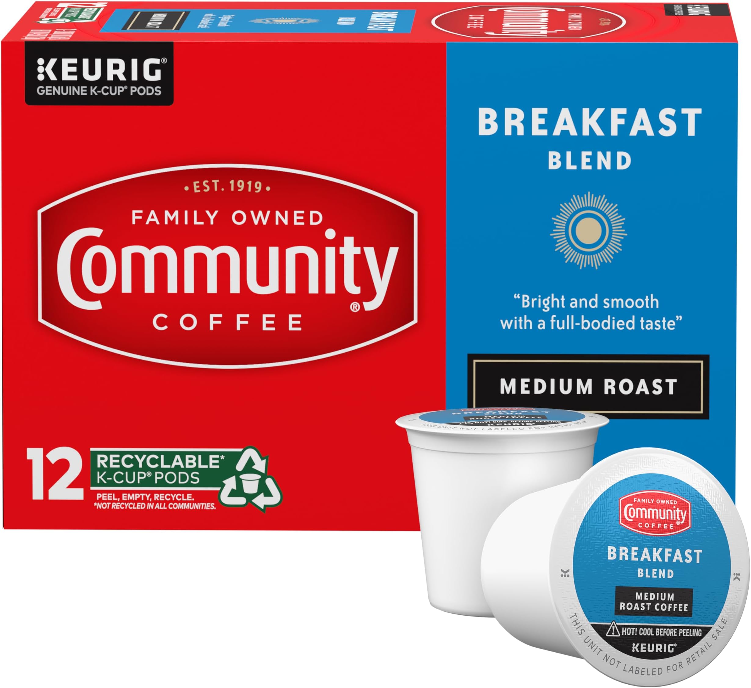 Amazon.com: Community Coffee Breakfast Blend 12 Count Coffee Pods ...