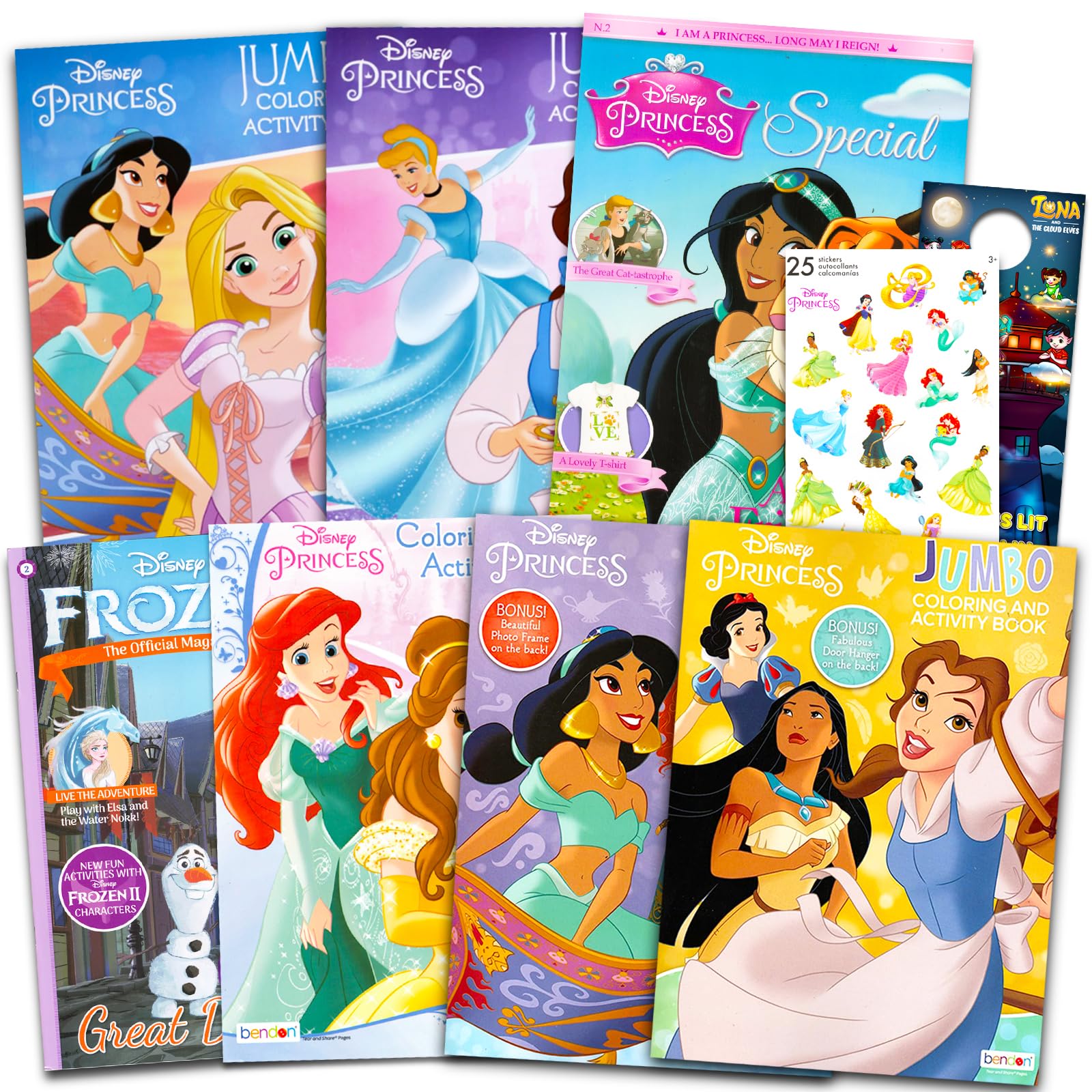 Disney Princess Coloring Book Set For Kids Bundle With Activities ...