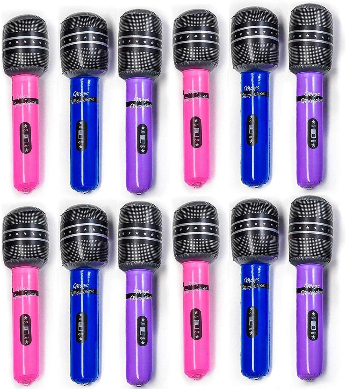 Amazon.com: Kicko 10.5 Inch Wireless Inflatable Microphone - 12 Pack of ...