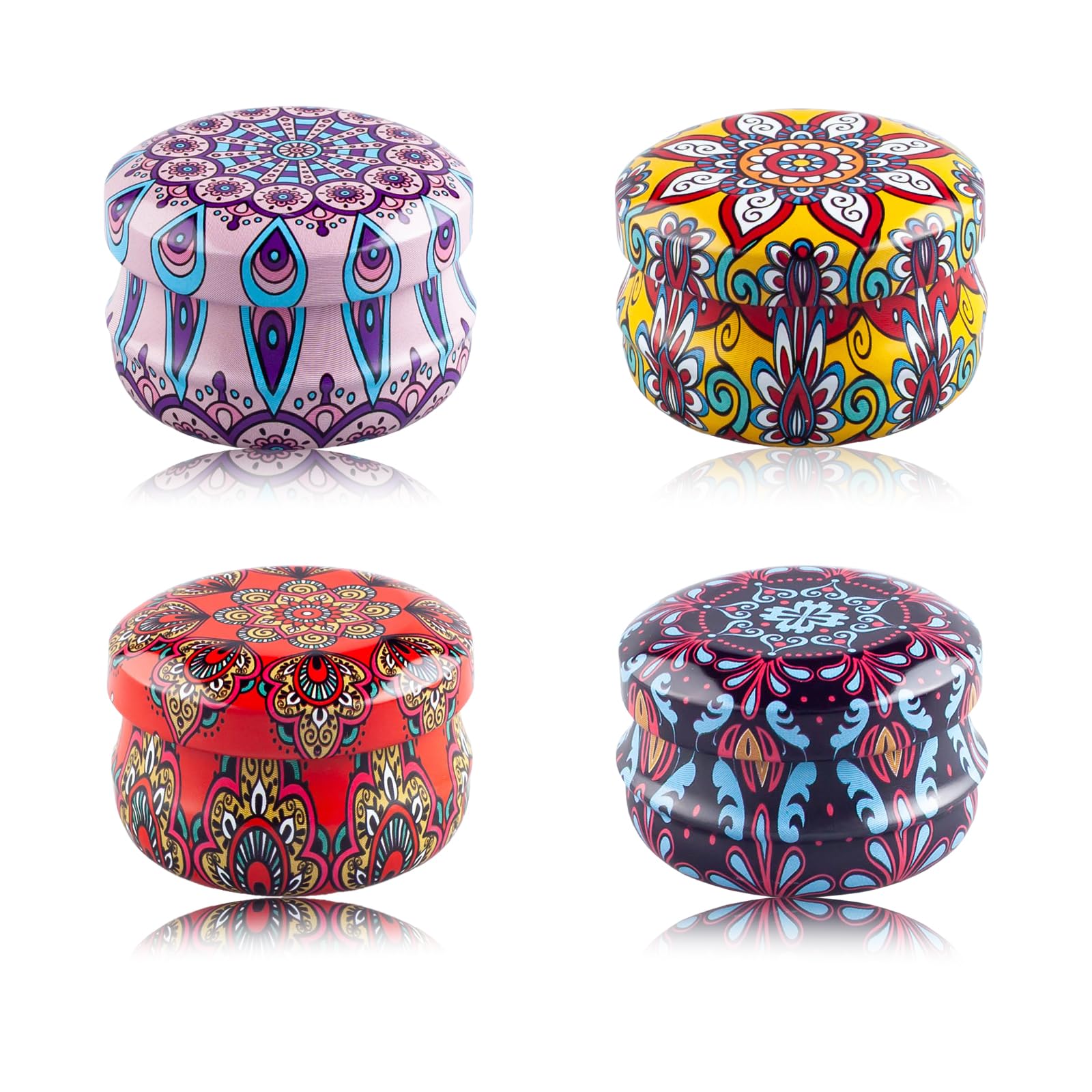 Amazon.com: 10Gram Lip Balm Containers, 4pcs Round Metal Salve Tins ...