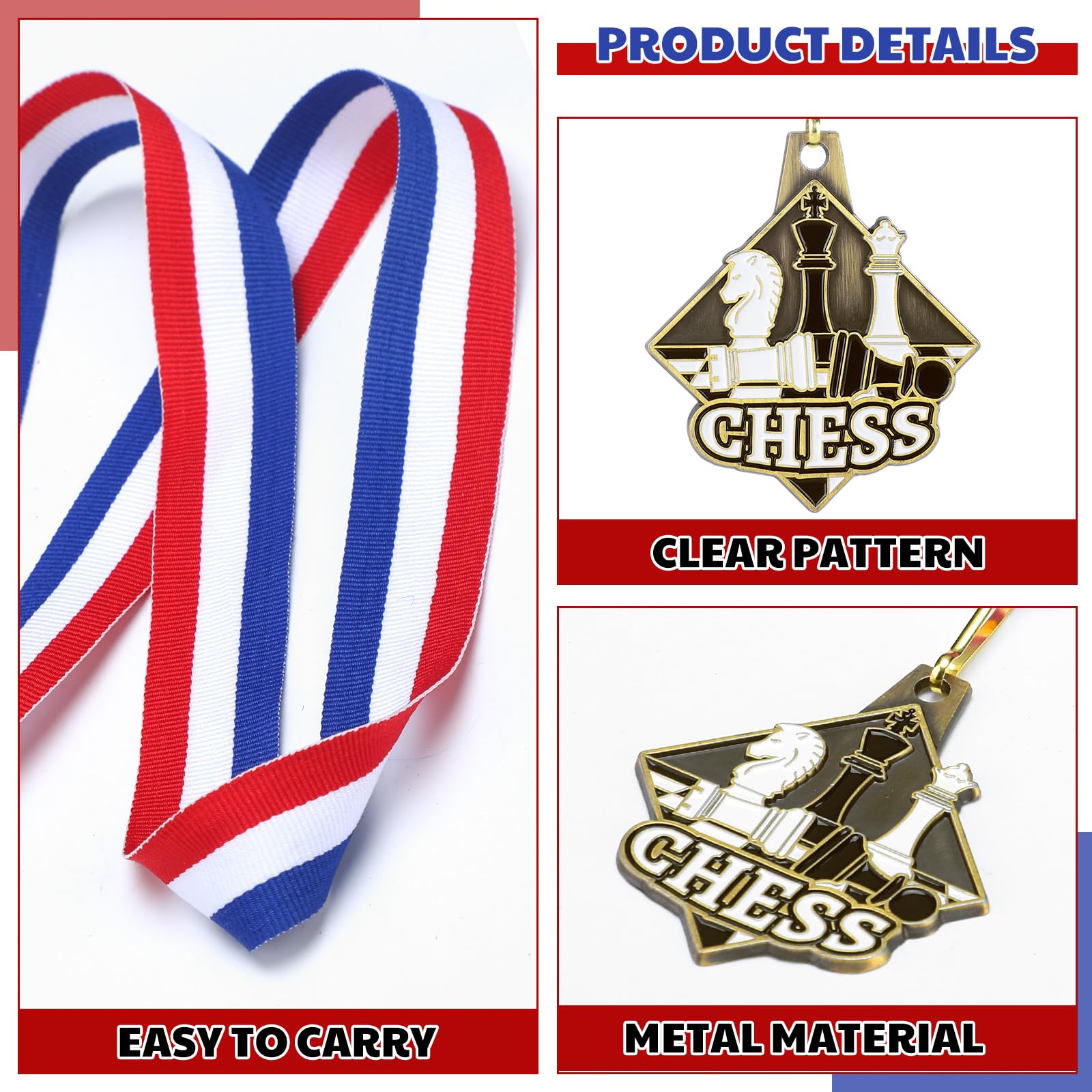 Snapklik.com : Loetere 24 Pcs Chess Medals Metal Award Medals