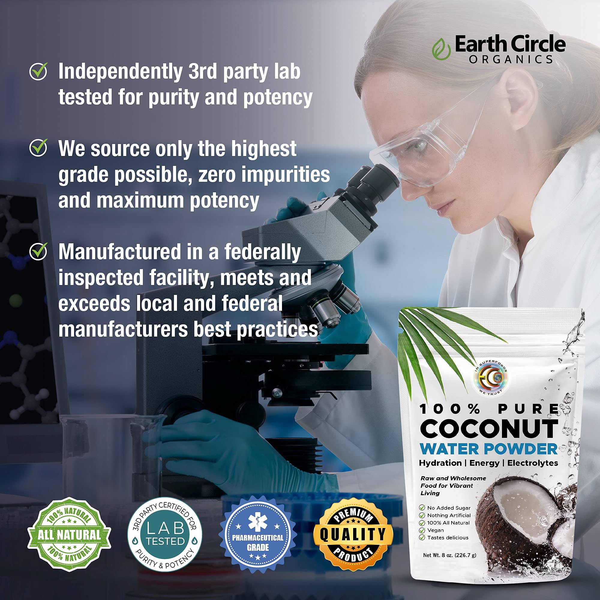 Snapklik.com : Earth Circle Organics Pure Coconut Water Powder ...