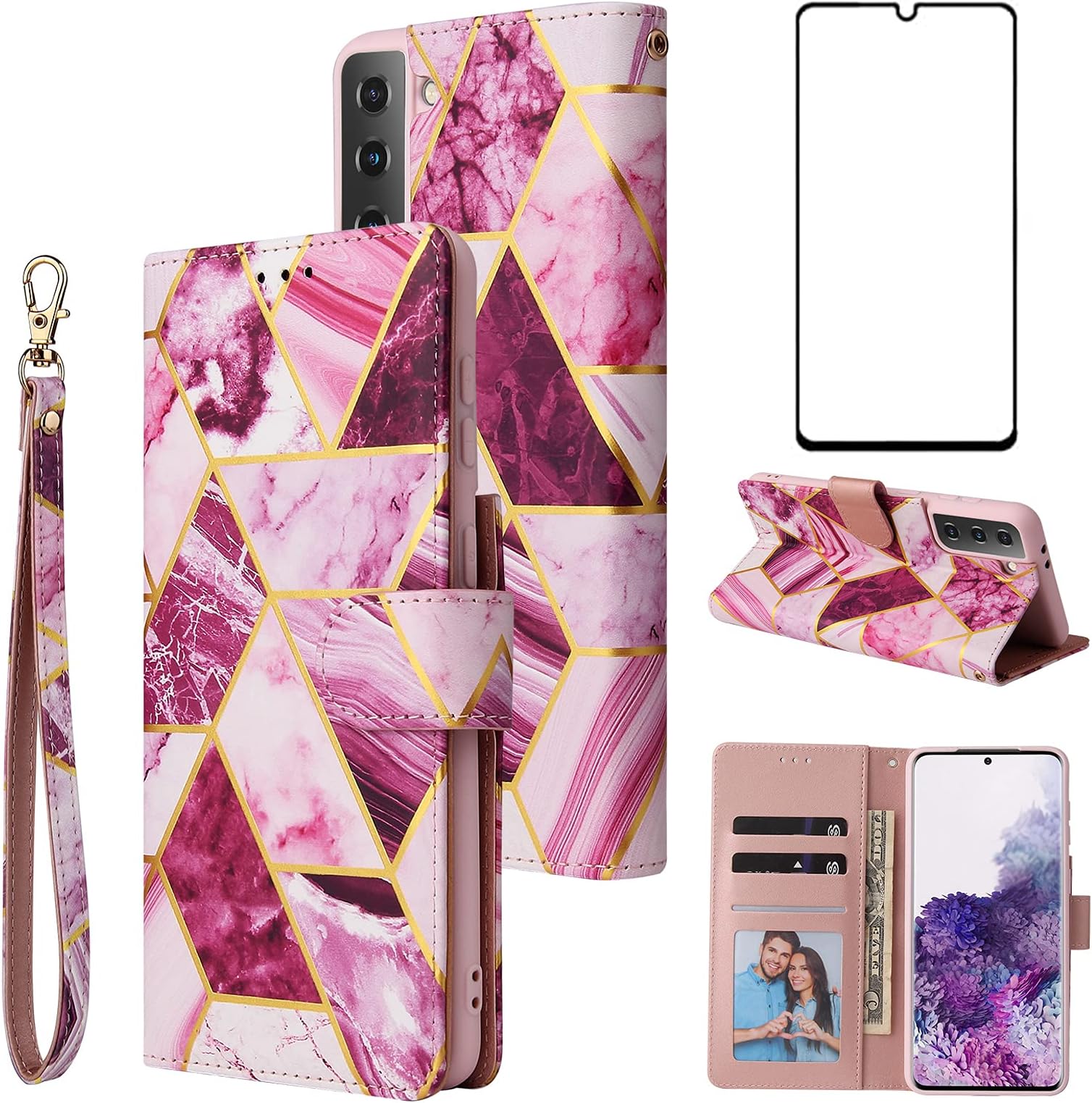 Amazon.com: Asuwish Compatible with Samsung Galaxy S21 Plus Glaxay S21+ 5G Wallet Case Tempered ...