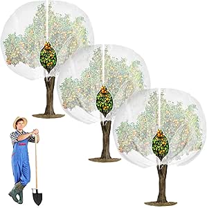 Amazon.com : SWANGSA 3 Pack 8 x 8 Ft Fruit Tree Netting Cover with Zipper and Drawstring, Birds ...