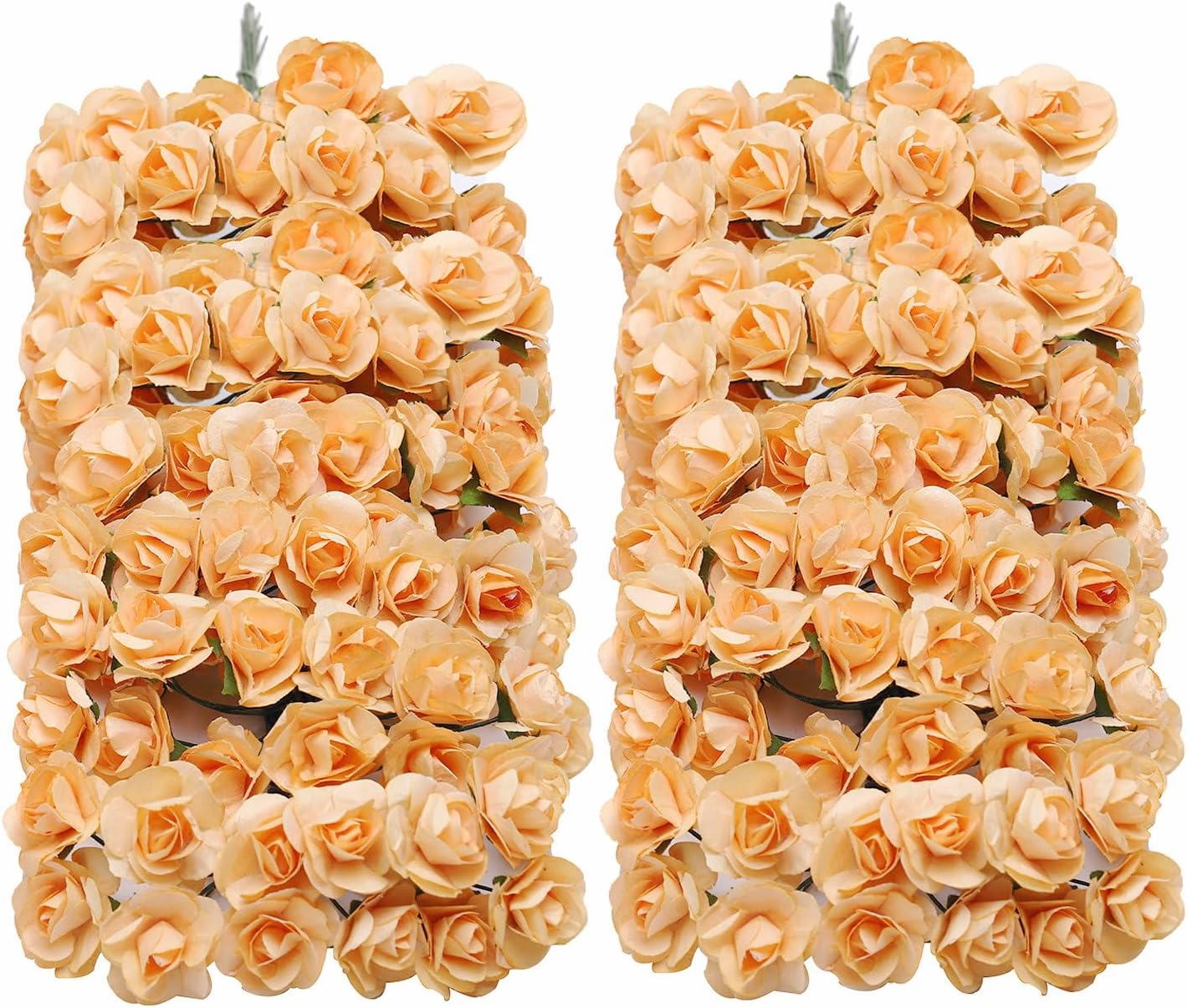 Amazon.com: Worldoor 144pcs Fake Mini Artificial Paper Rose Flower ...