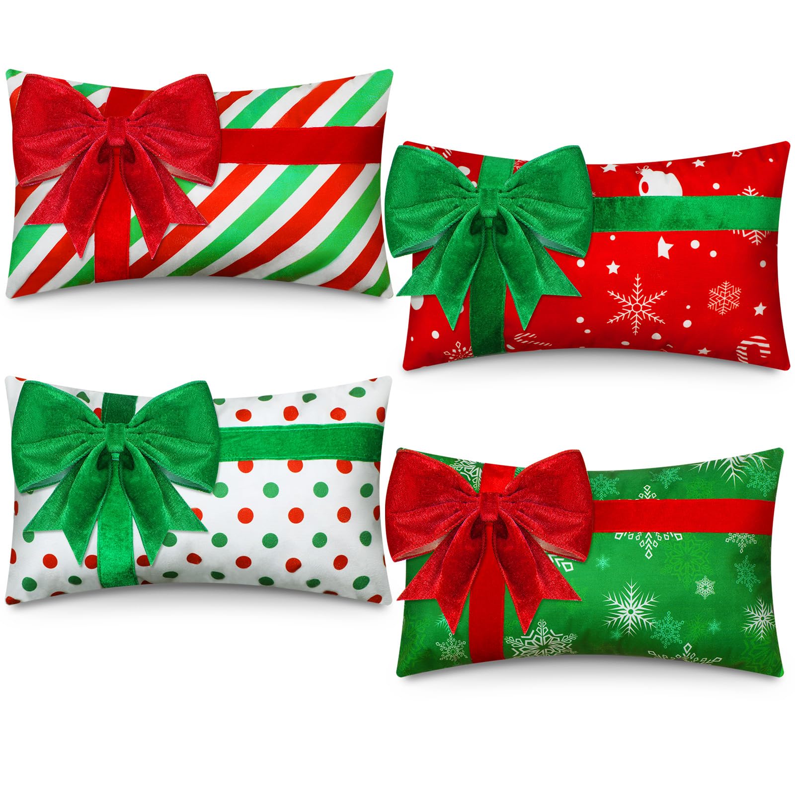 Amazon.com: Kingdder Christmas Pillow Covers Set of 4 Farmhouse Xmas ...