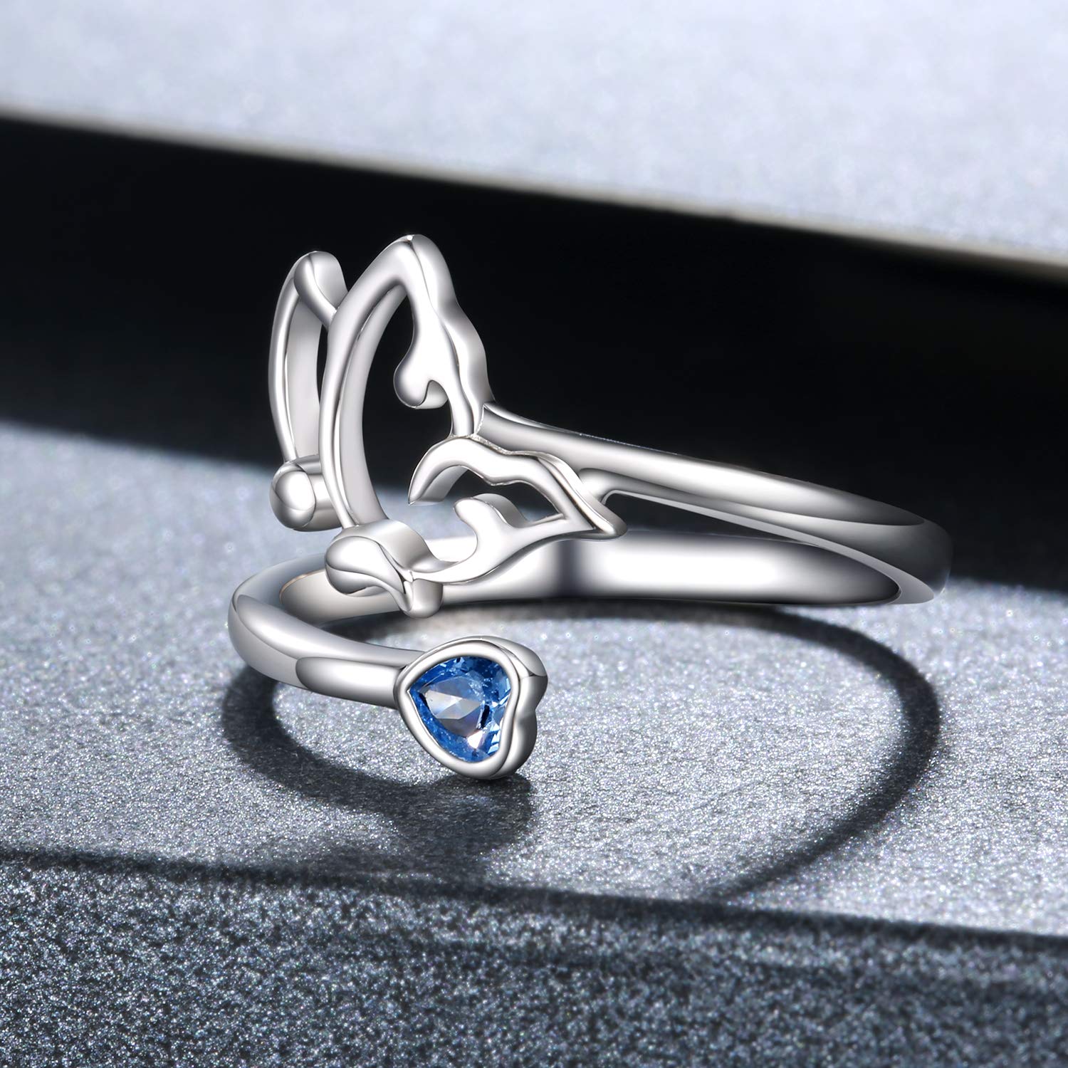 Snapklik.com : Butterfly Semicolon Ring 925 Sterling Silver Mental ...